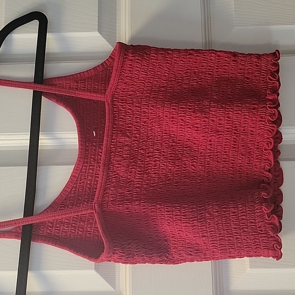 Hollister | Tops | Red Hollister Size Small Elastic Ruched Stretchy ...